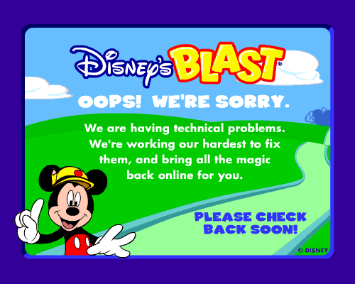 Disney's Blast - Technical Difficulties